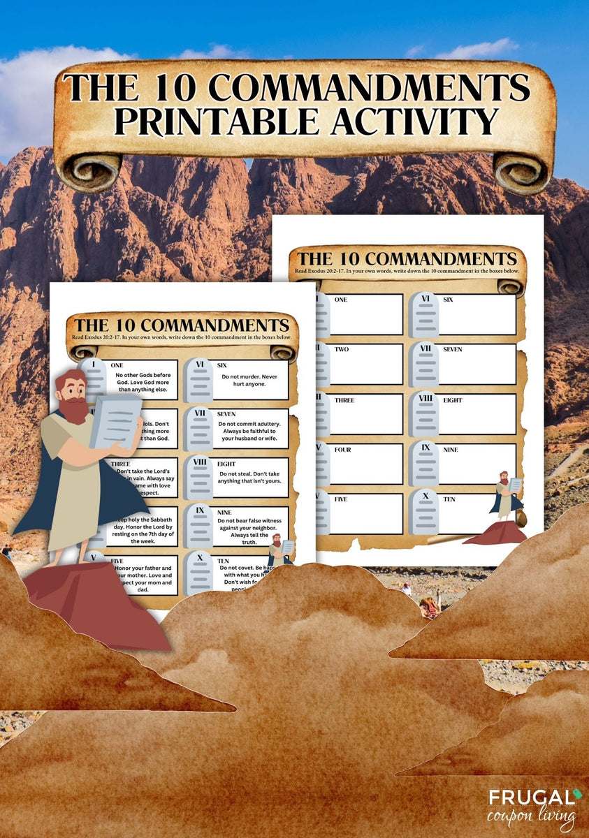 The Ten Commandments for Kids - Printable Sunday School Lesson – Frugal Coupon Living