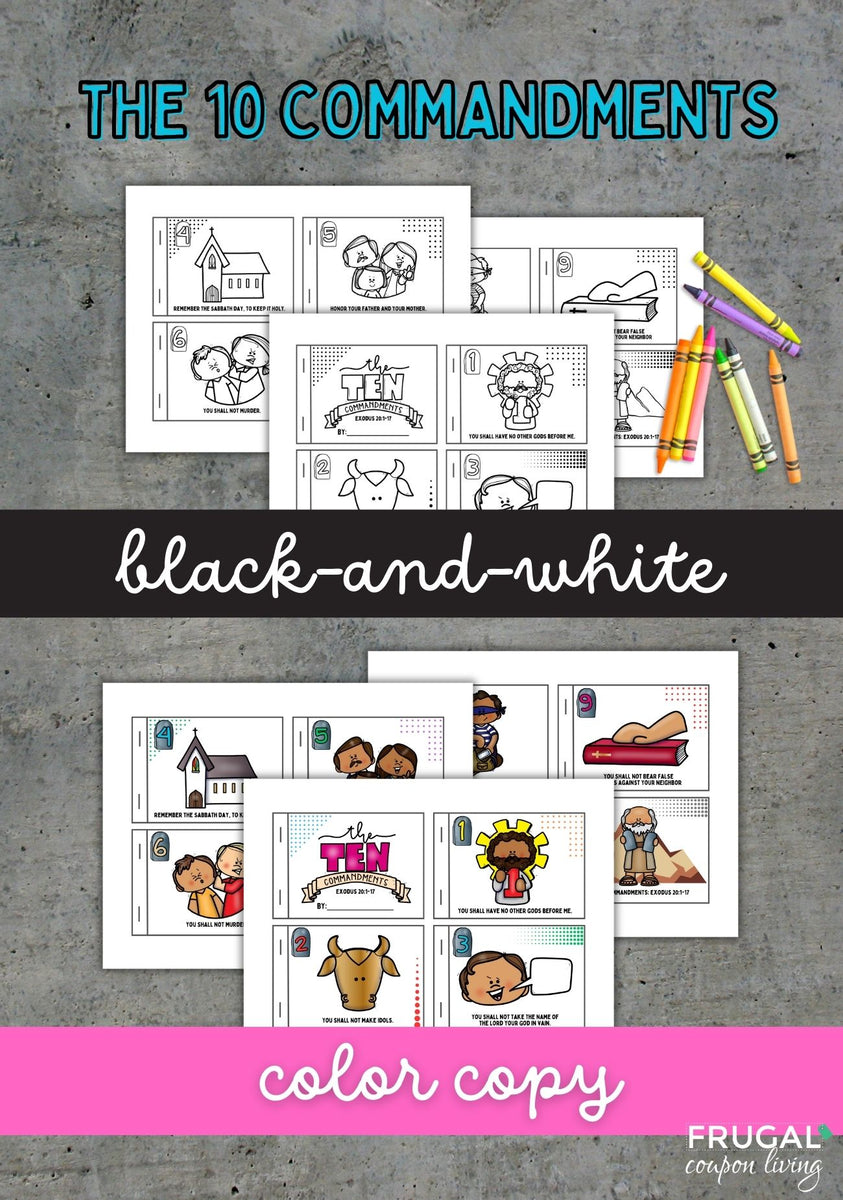 The Ten Commandments Mini Book PDF - Color + Black & White Copy ...