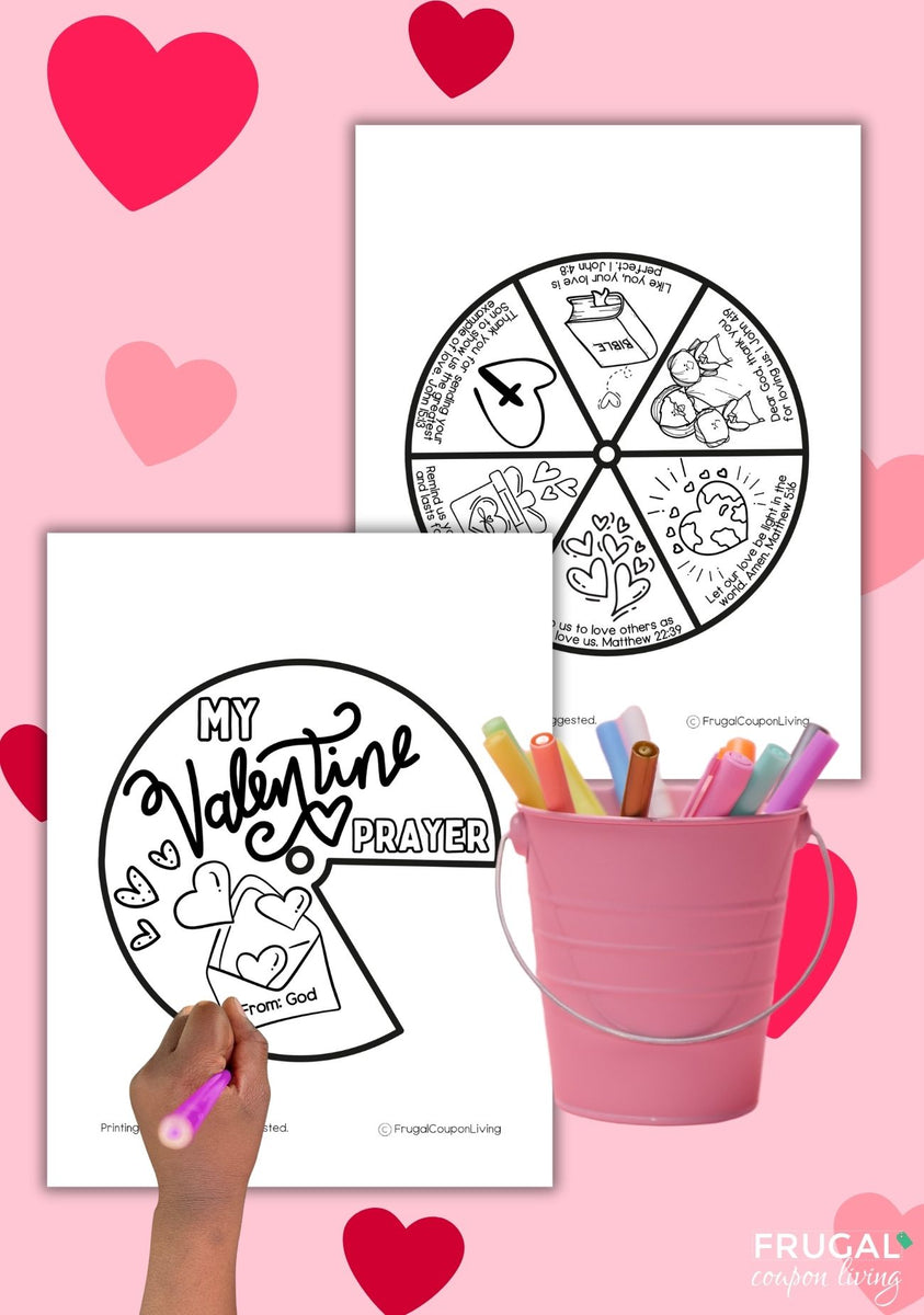 Valentine's Day Prayer for Kids - Coloring Wheel and Coloring Page ...