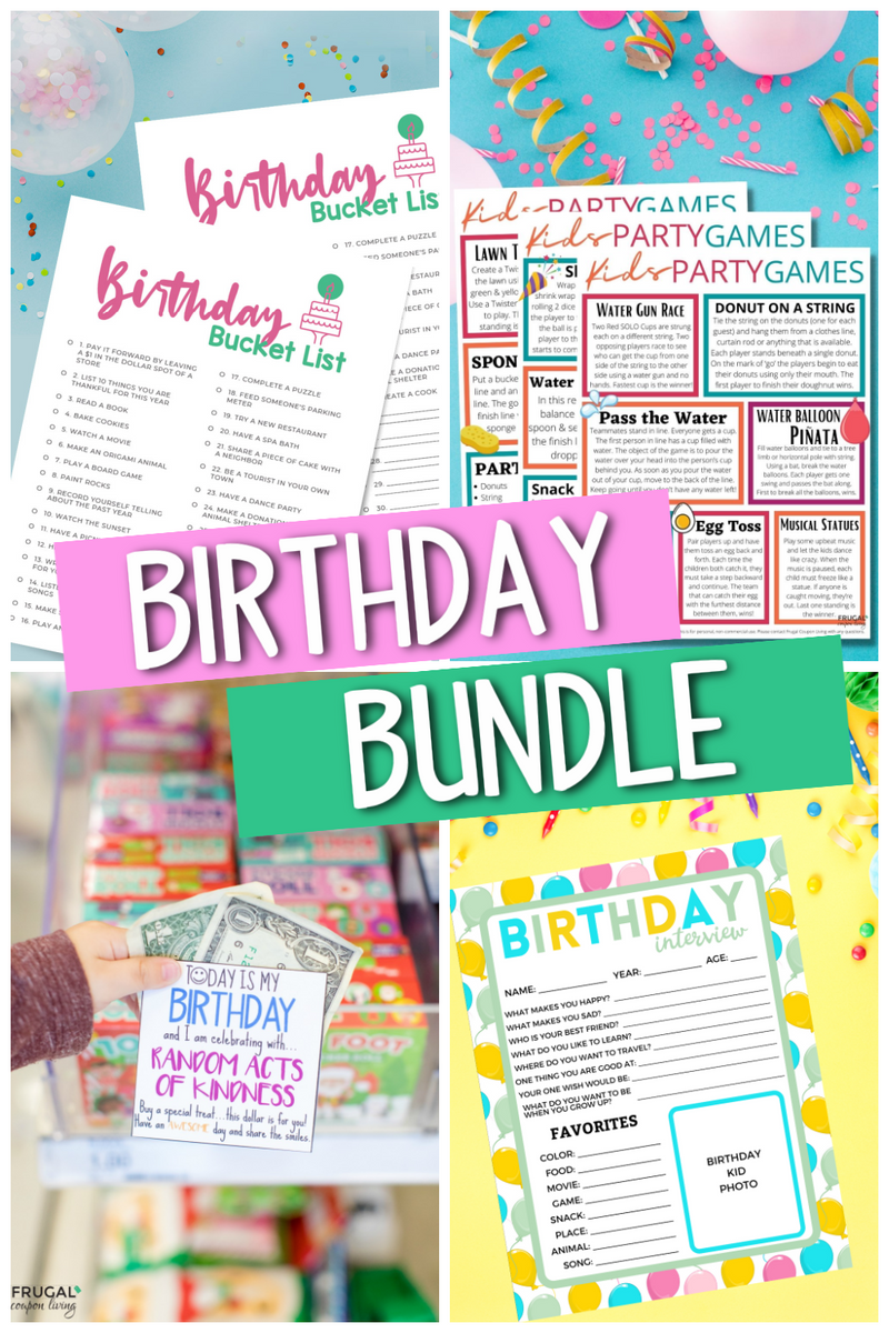 Birthday Printables Bundle - Bucket List, Games, Interview, RAK ...