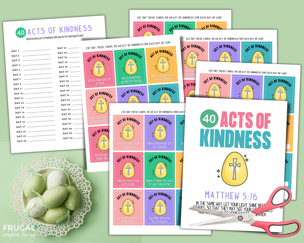 40 Easter Random Acts of Kindness Cards - Kids Printable for Lent ...