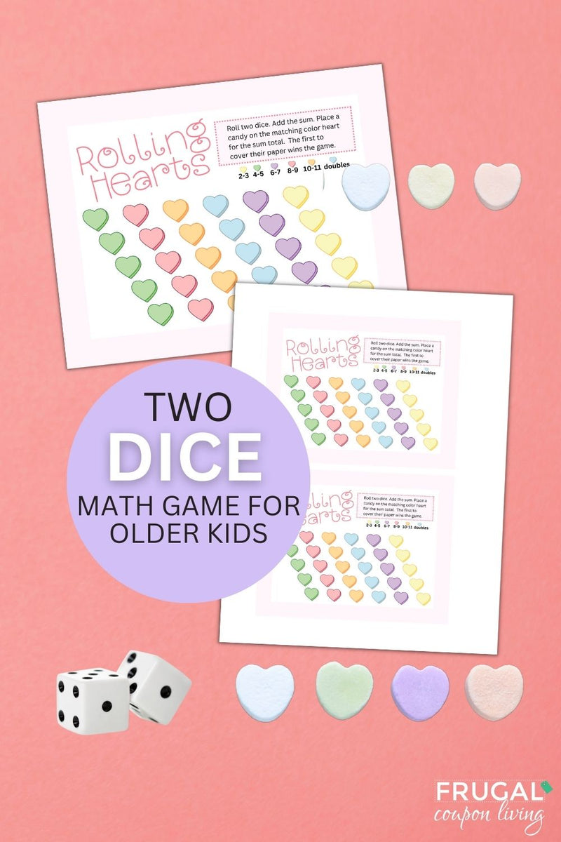 Rolling Hearts Valentine Conversation Hearts Dice Game - Print Today ...