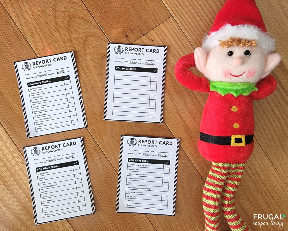 Four Behavior Notes Elf Report Cards Printable PDF – Frugal Coupon Living