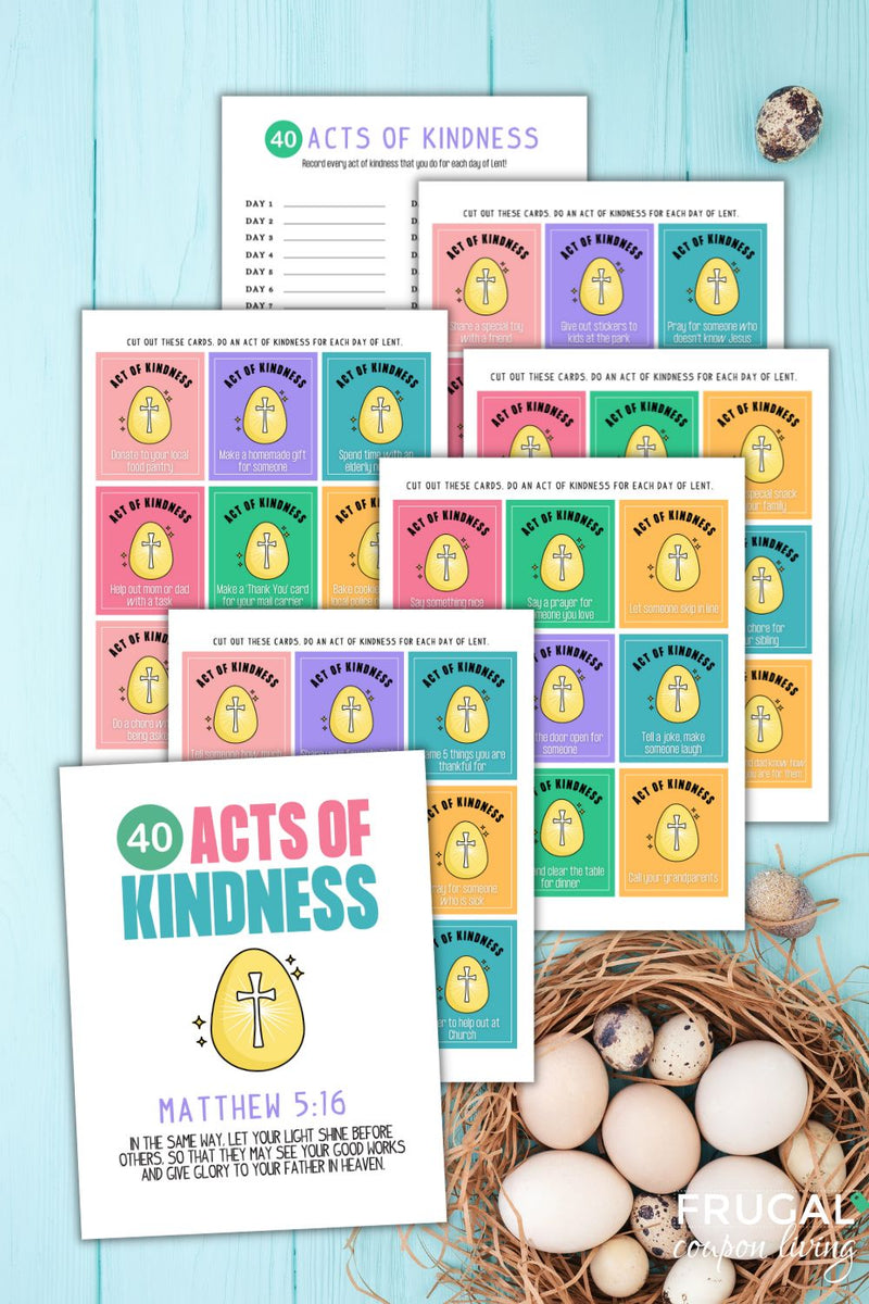 40 Easter Random Acts of Kindness Cards - Kids Printable for Lent ...