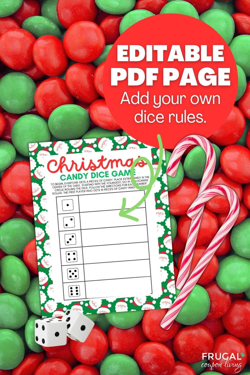 Fun Christmas Candy Dice Game for Kids - Print Today! – Frugal Coupon ...