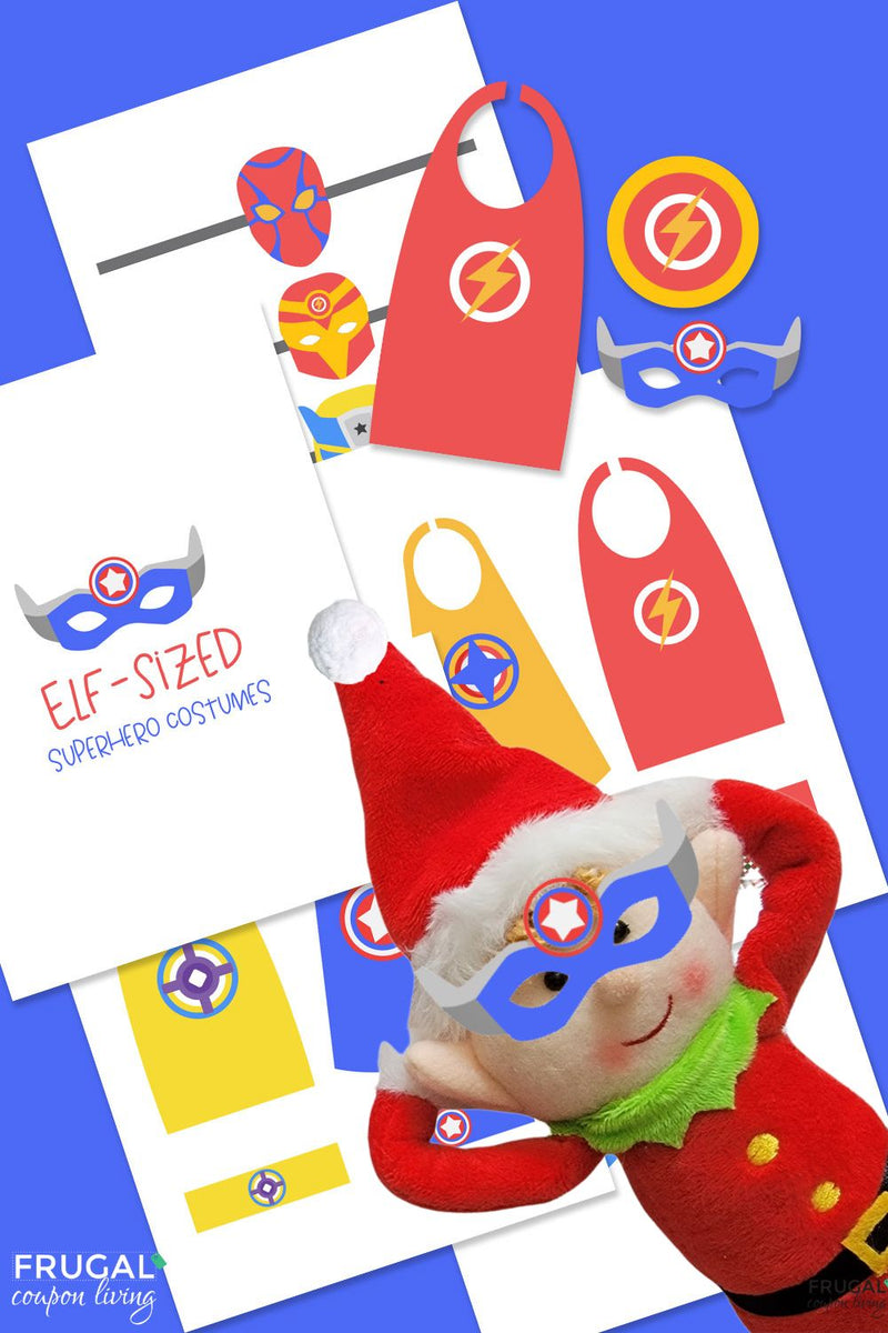 Superhero Elf Costume Set - Cape, Shield, Eye Cover and Belt – Frugal ...