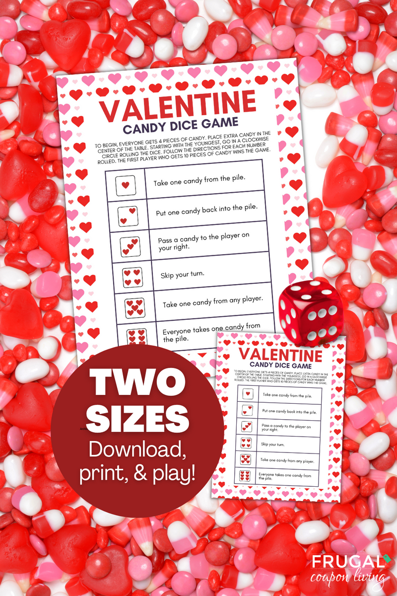 Fun Valentine's Day Candy Dice Game for Kids - Print Today! – Frugal ...