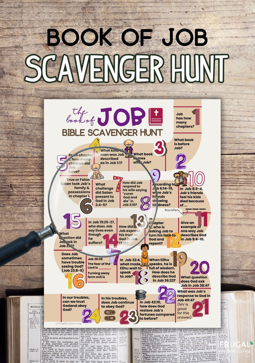 Job Bible Scavenger Hunt Printable - Bible Trivia Game Board – Frugal ...