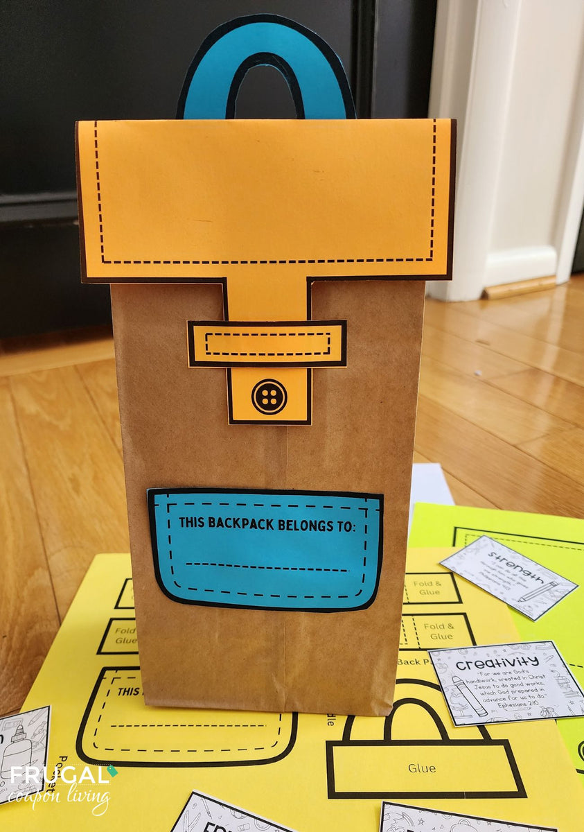 Christian Brown Bag Backpack Craft with Bible Verses & Blessing Tag ...