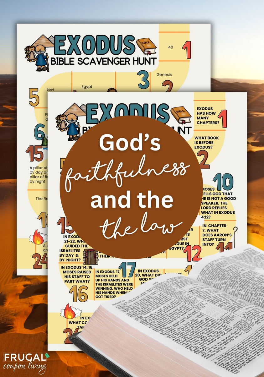 Exodus Bible Scavenger Hunt Printable - Bible Trivia Game Board ...