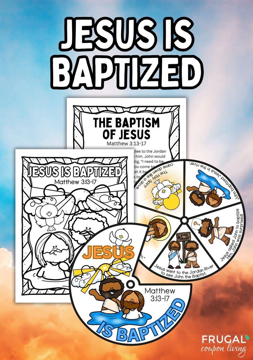 Baptism of Jesus Coloring Wheel Craft for Kids – Frugal Coupon Living