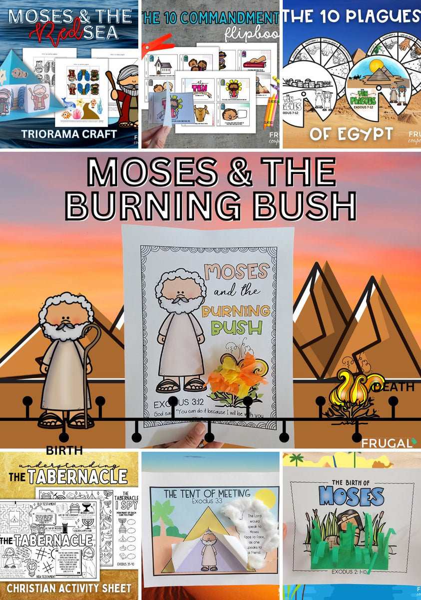 Moses Bible Crafts Set - 7 Super Cute Printable Activities for Kids ...