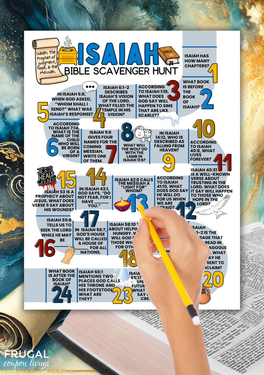 Isaiah Bible Scavenger Hunt Printable - Old Testament Bible Trivia ...