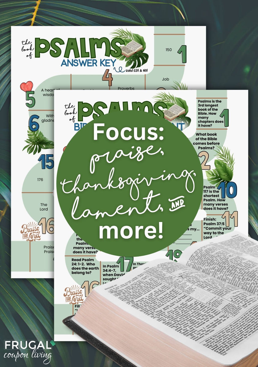 Psalms Bible Scavenger Hunt Printable - Bible Trivia Game Board ...
