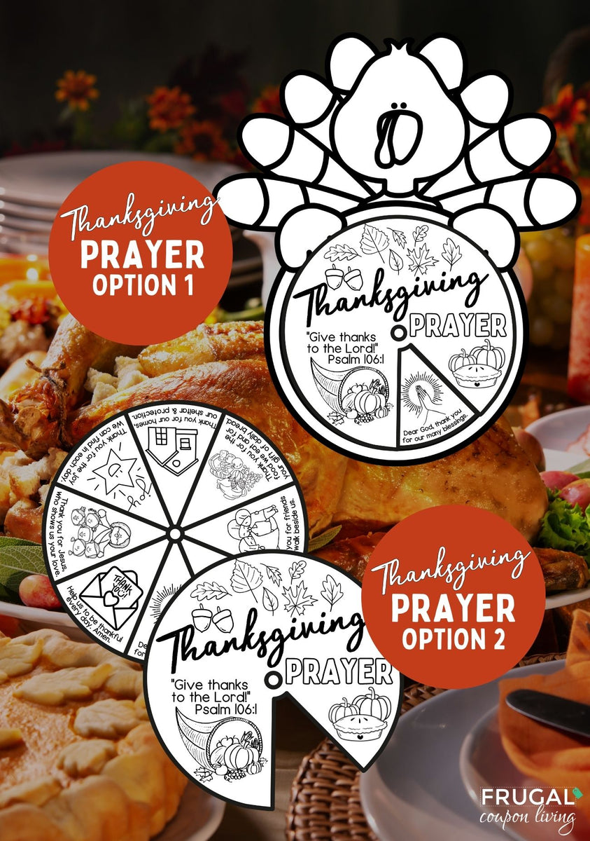Thanksgiving Prayer Craft - Coloring Wheel Turkey Activity – Frugal ...