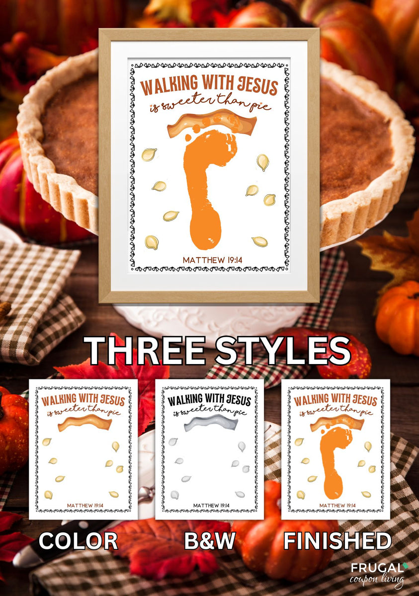 Sweeter Than Pie Thanksgiving Walking with Jesus Footprint Art – Frugal ...