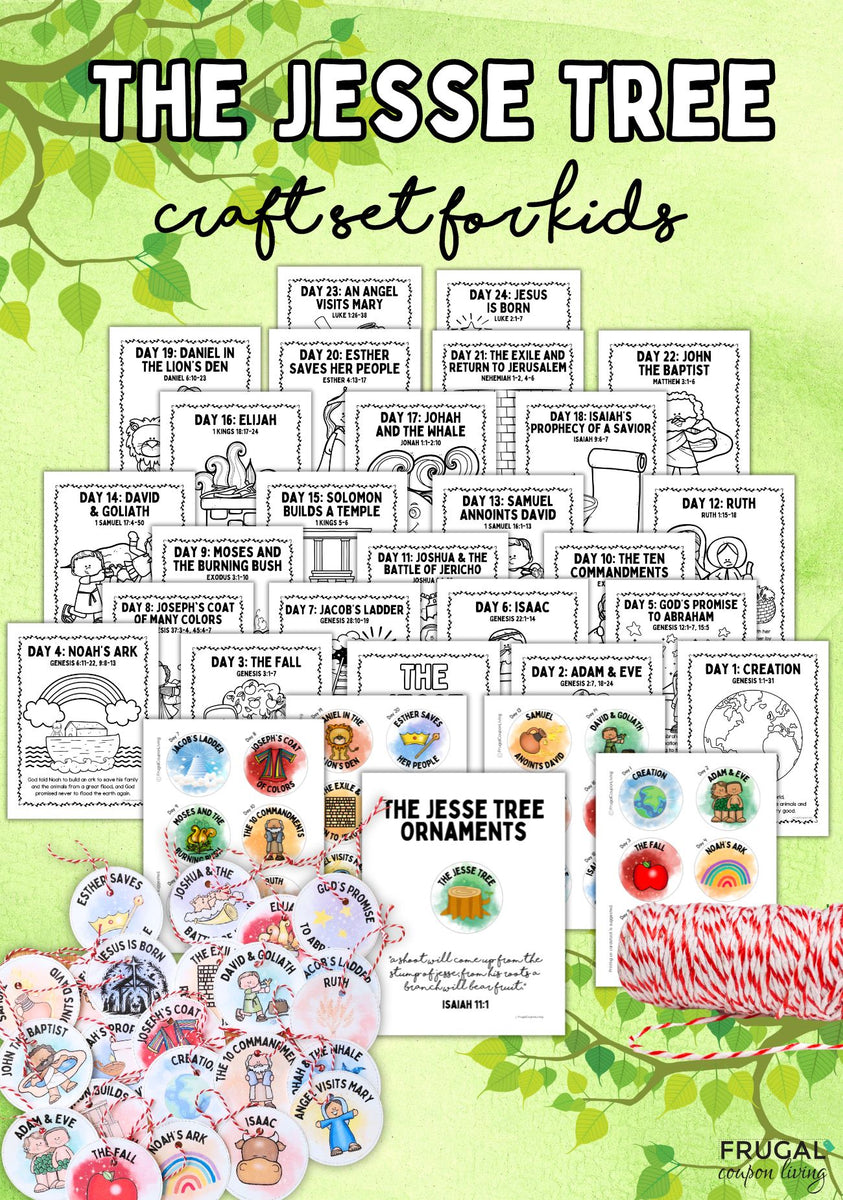 The Jesse Tree Set Ornaments & Coloring Pages for Kids – Frugal Coupon ...