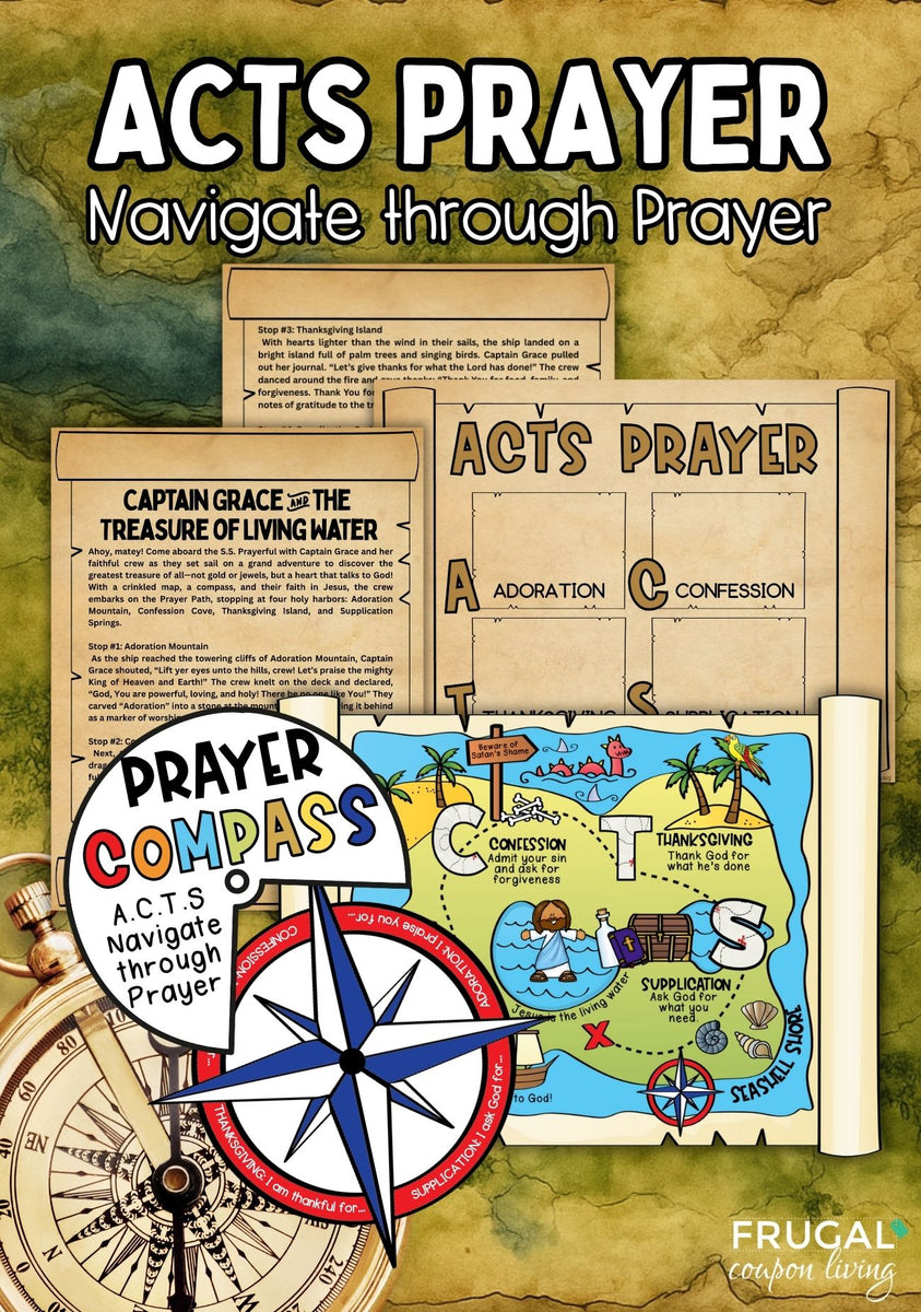 Acts Prayer Methold Compass & Map Craft: How to Pray Activity for Kids ...