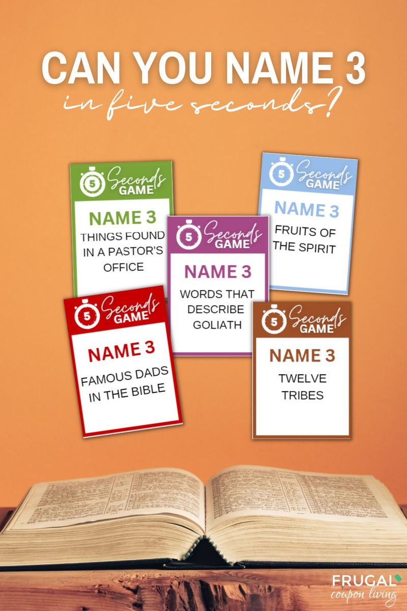 5 Second Game Bible Themed - Printable Church Activities for Kids ...