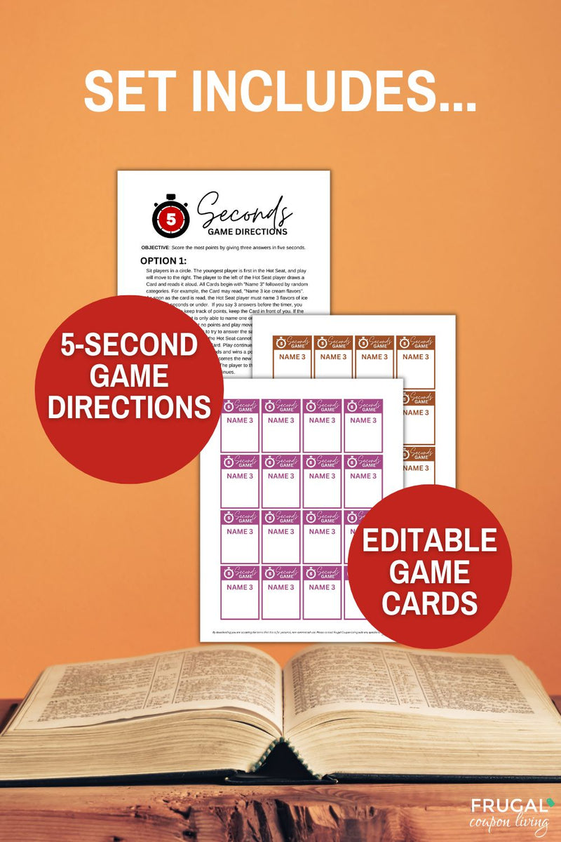 5 Second Game Bible Themed - Printable Church Activities for Kids ...