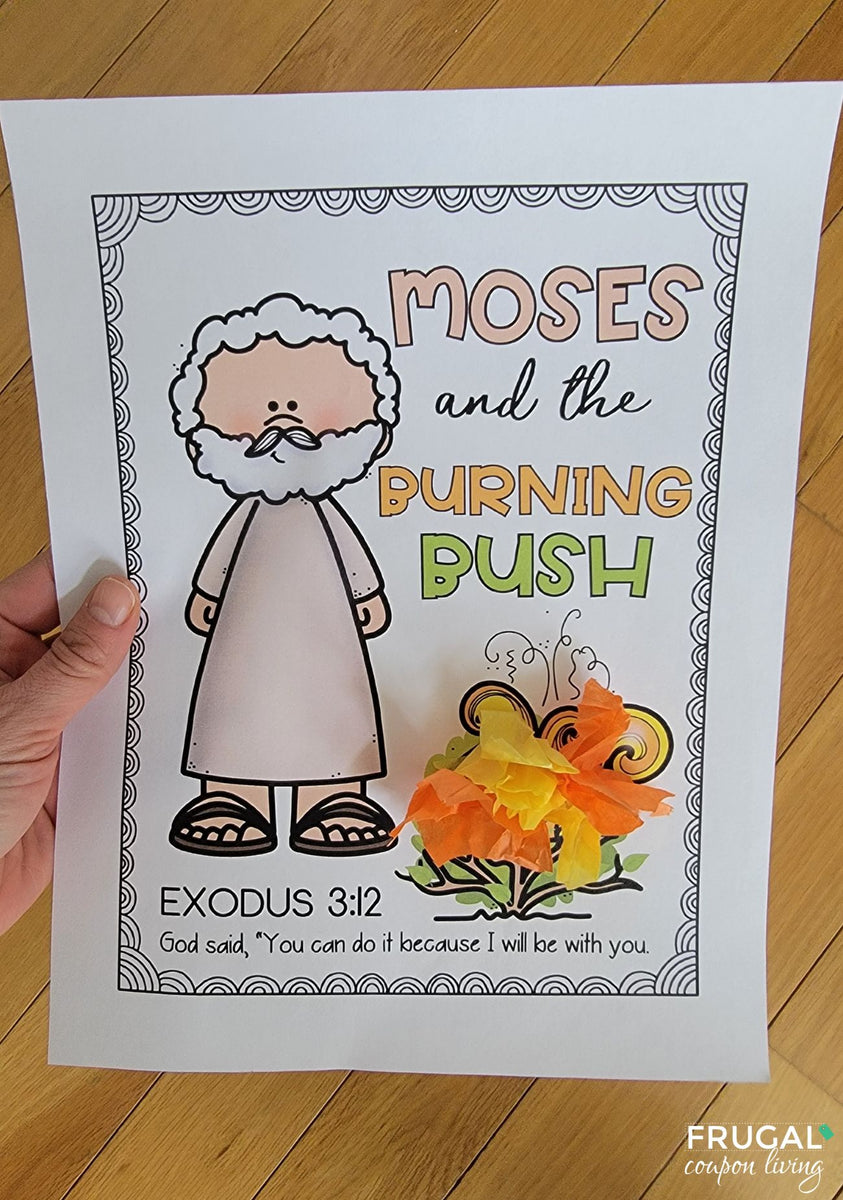 Moses and the Burning Bush Craft Printable - Exodus 3 Bible Story ...