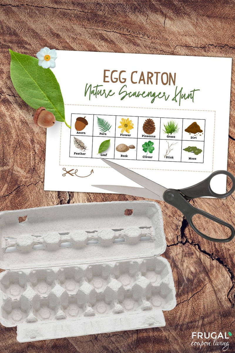 Egg Carton Scavenger Hunt Printable - Nature Walk Adventure for Kids ...