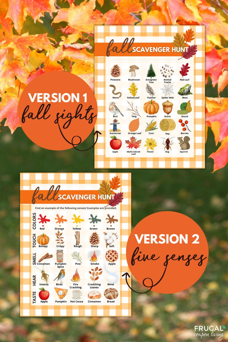 Fun Fall Scavenger Hunt Ideas Checklists - Printable PDF – Frugal ...