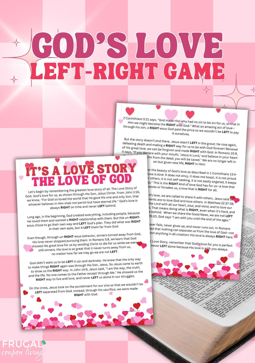 God's Love Left Right Game - The Greatest Love of All Church Activity ...