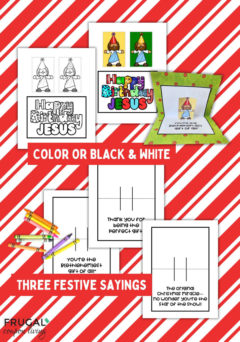 Happy Birthday Jesus Card: 3-D Pop-Up Birthday Card Craft for Kids ...