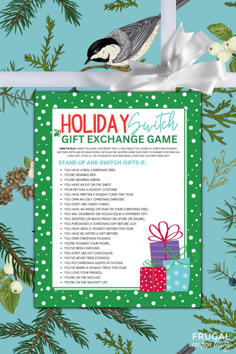 Santa Switch Holiday Gift Exchange Game Printable – Frugal Coupon Living