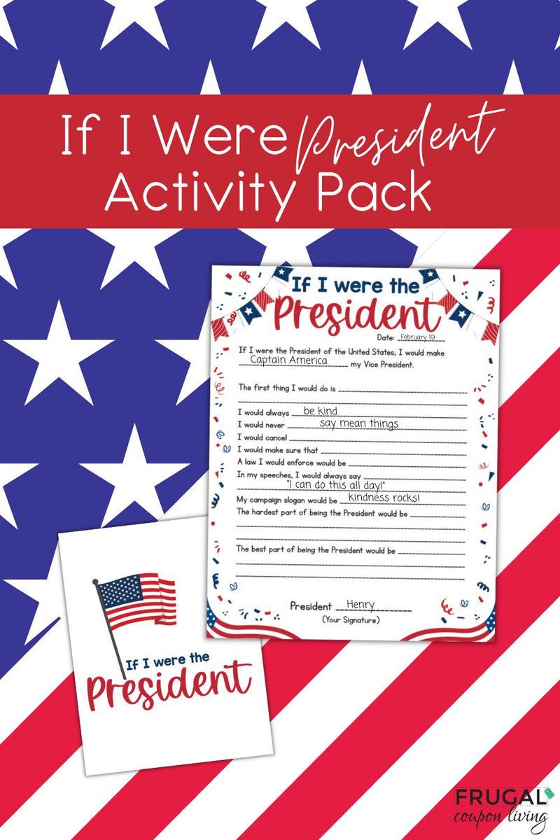 If I Was President" Printable Activity Pack for Kids – Frugal Coupon Living