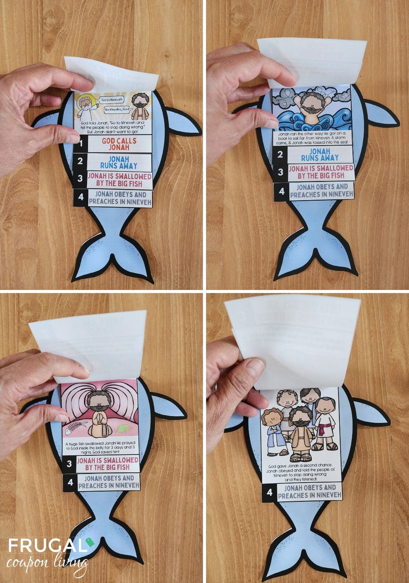 Cute Hands-On Jonah and the Whale Flipbook Bible Story Craft for Kids ...