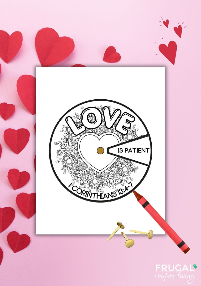 Love Is Spinner Coloring Wheel Craft - 1 Corinthians 13: 4-7 – Frugal ...
