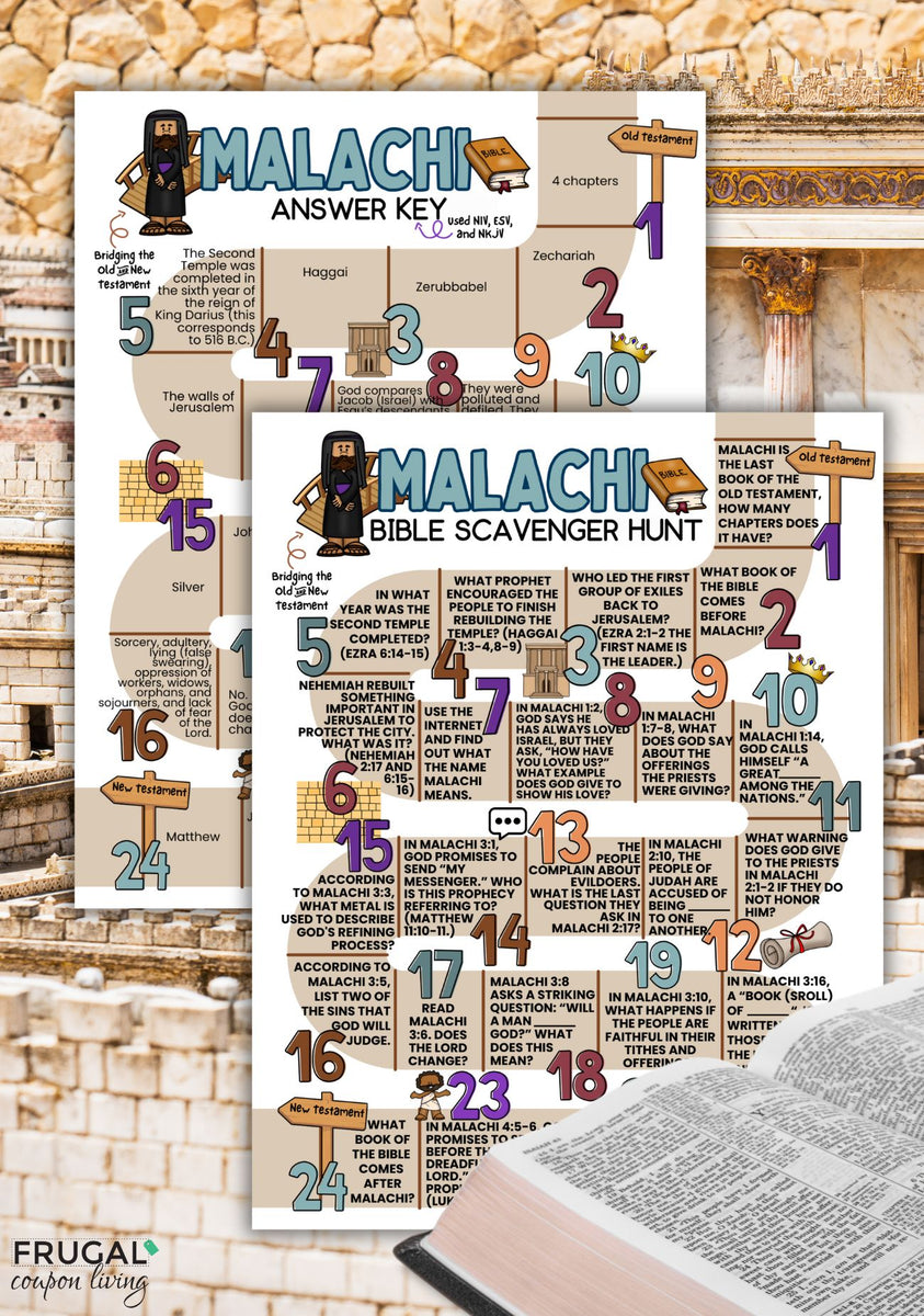 Malachi Bible Scavenger Hunt Printable - Old Testament Trivia Activity ...