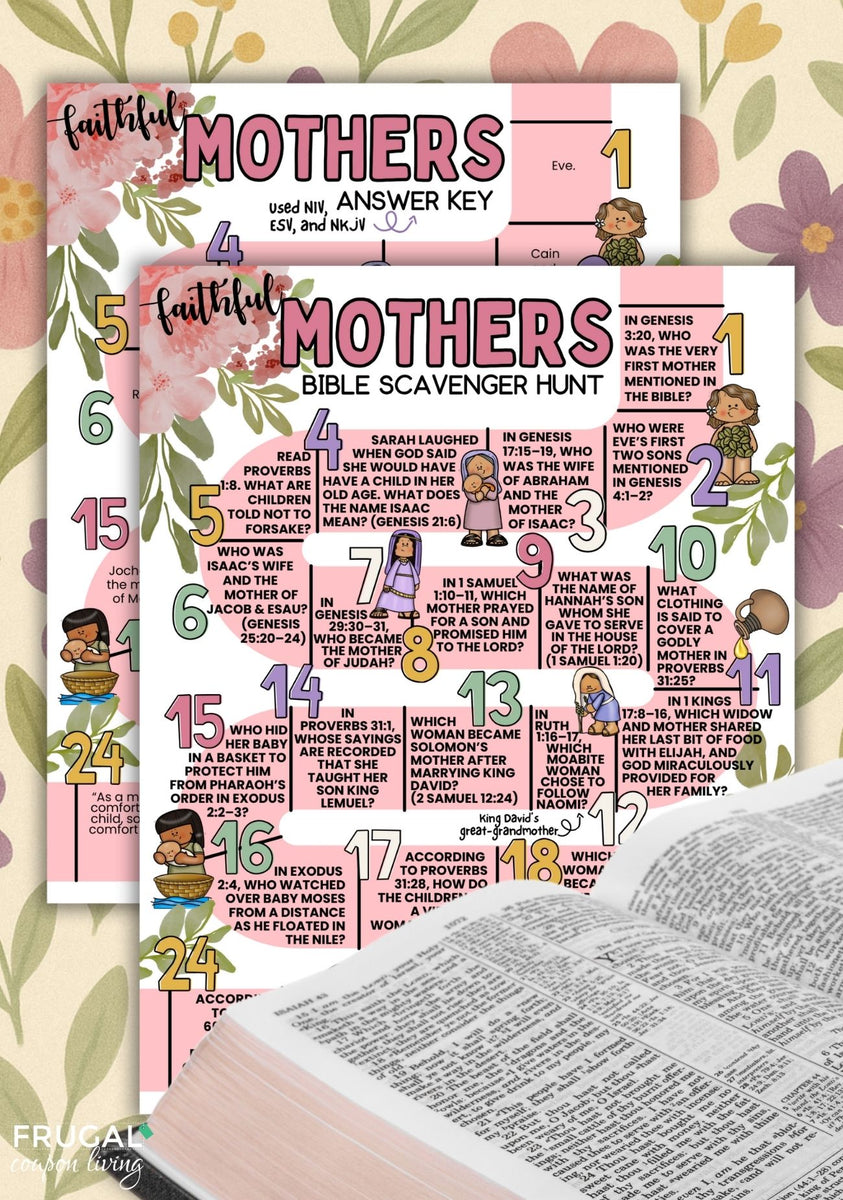 Faithful Moms Bible Scavenger Hunt - Women of the Bible Trivia – Frugal ...