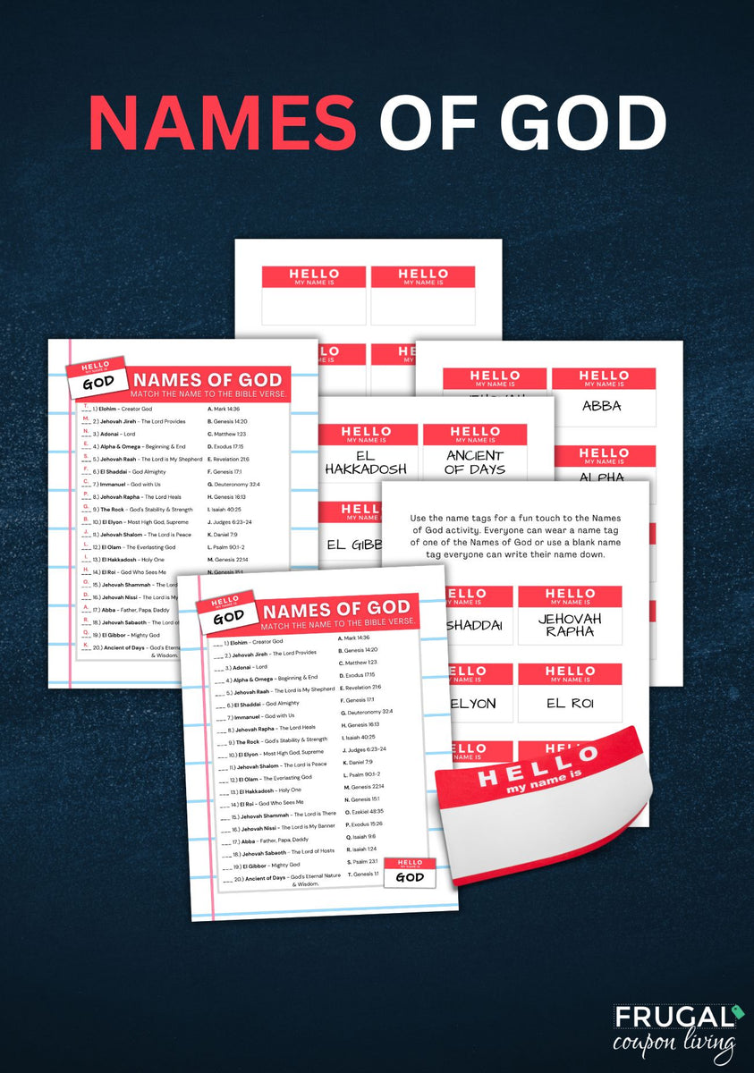Names of God Printable List & Bible Verse Reference – Frugal Coupon Living