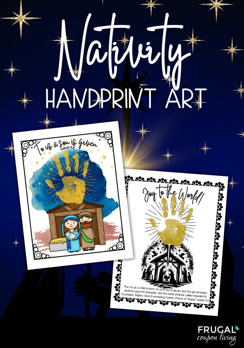 Cute Printable Christmas Nativity Handprint Art for Kids – Frugal ...
