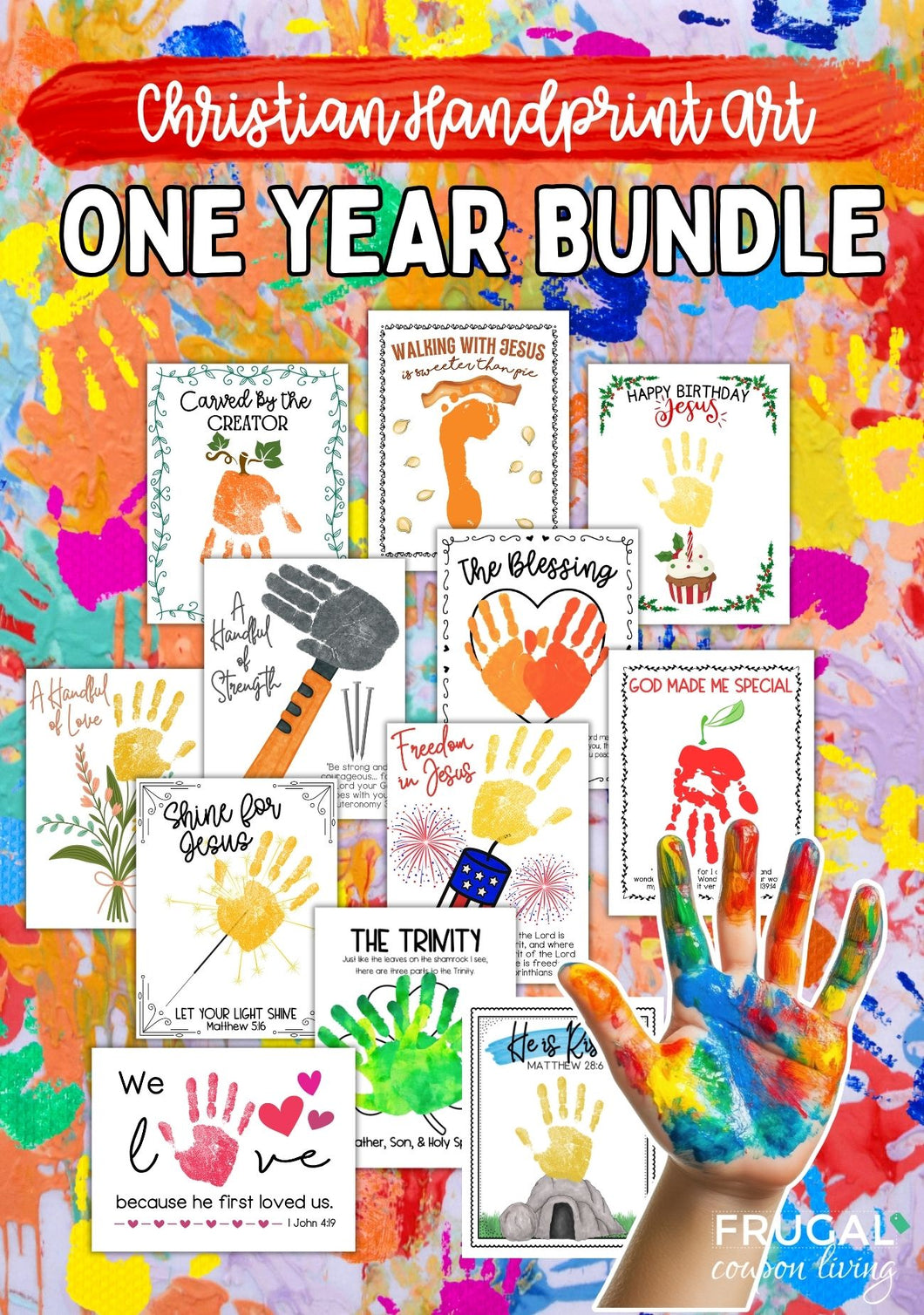 Christian Handprint Art Bundle - 12 Year-Round Faith-Based Handprint ...