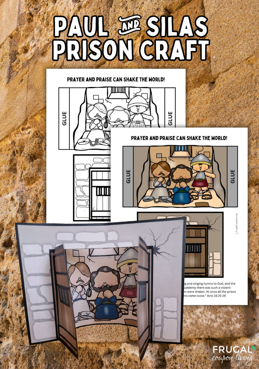 Paul and Silas in Prison – Printable 3D Bible Craft for Kids – Frugal ...
