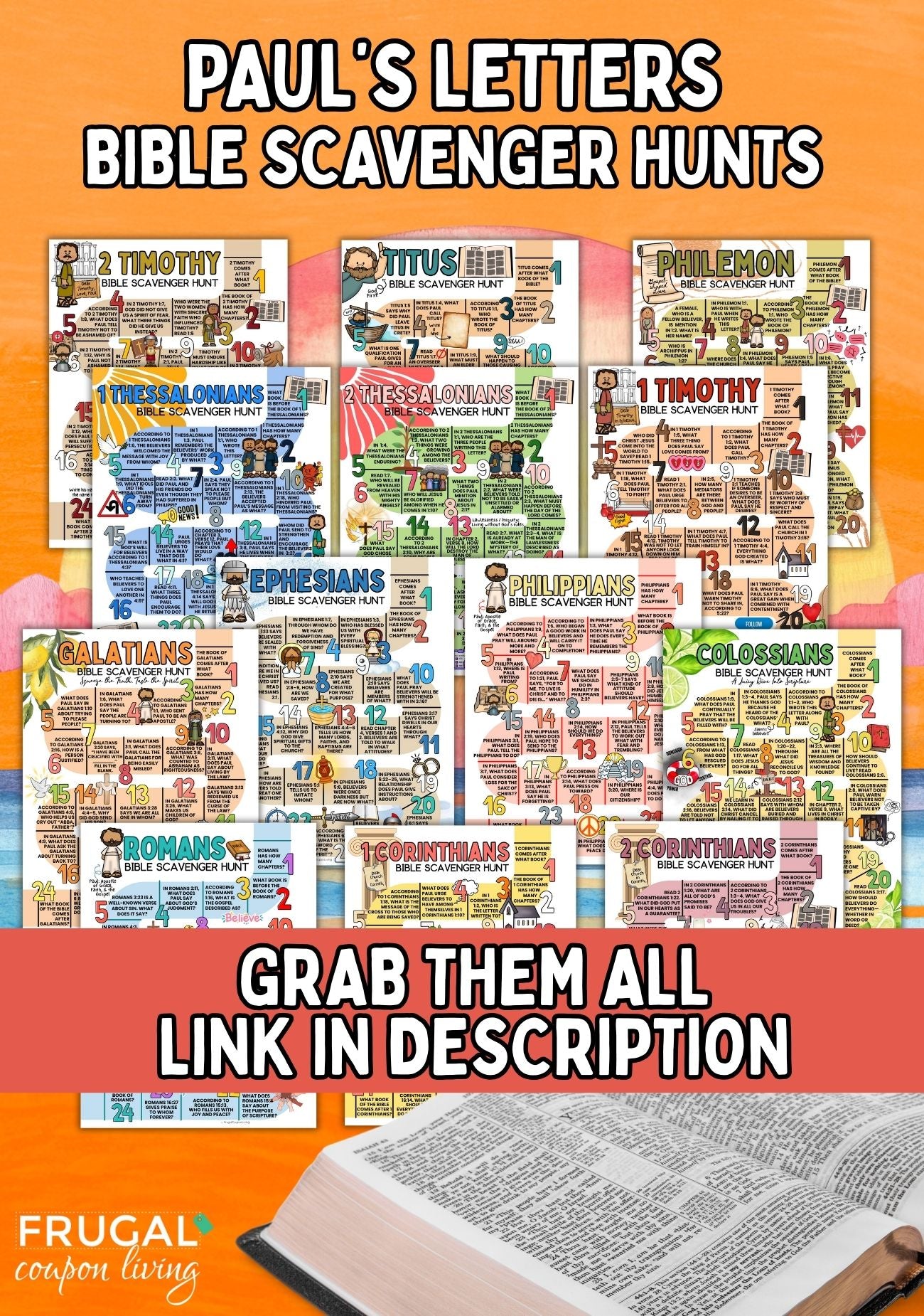 Romans Bible Scavenger Hunt Printable - New Testament Bible Trivia ...