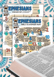 Ephesians Bible Scavenger Hunt: Paul's Letters New Testament Bible ...