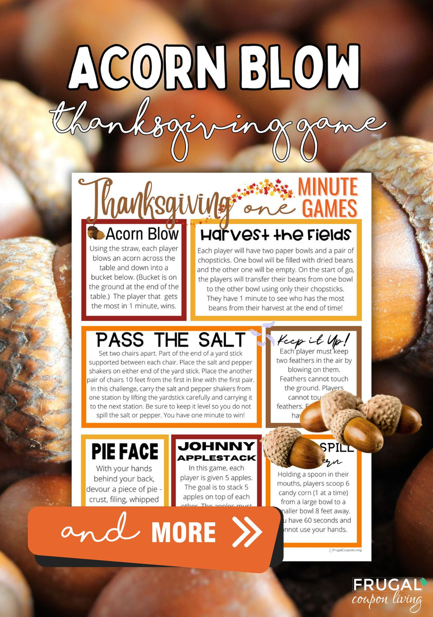 Thanksgiving One Minute Games Printable for Group, Kids & Adults ...