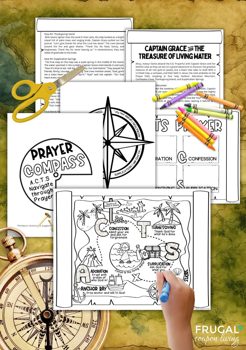 Acts Prayer Methold Compass & Map Craft: How to Pray Activity for Kids ...