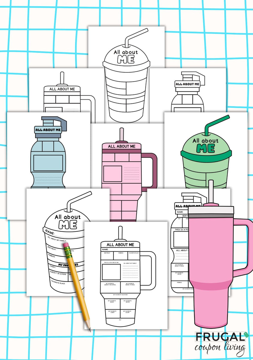 "All About Me" Water Bottle Worksheets – Back-to-School Printable ...