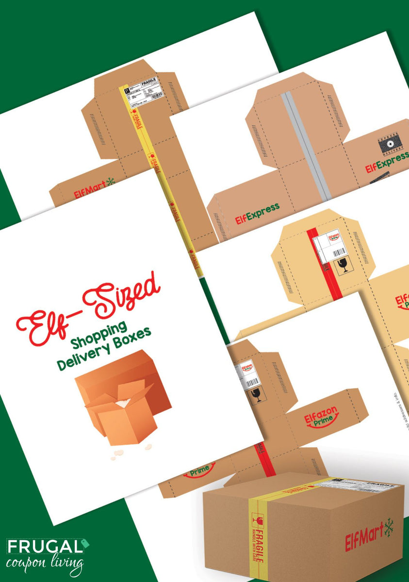 Christmas Elf Miniature Shipping Boxes - Print, Fold, & Create – Frugal ...