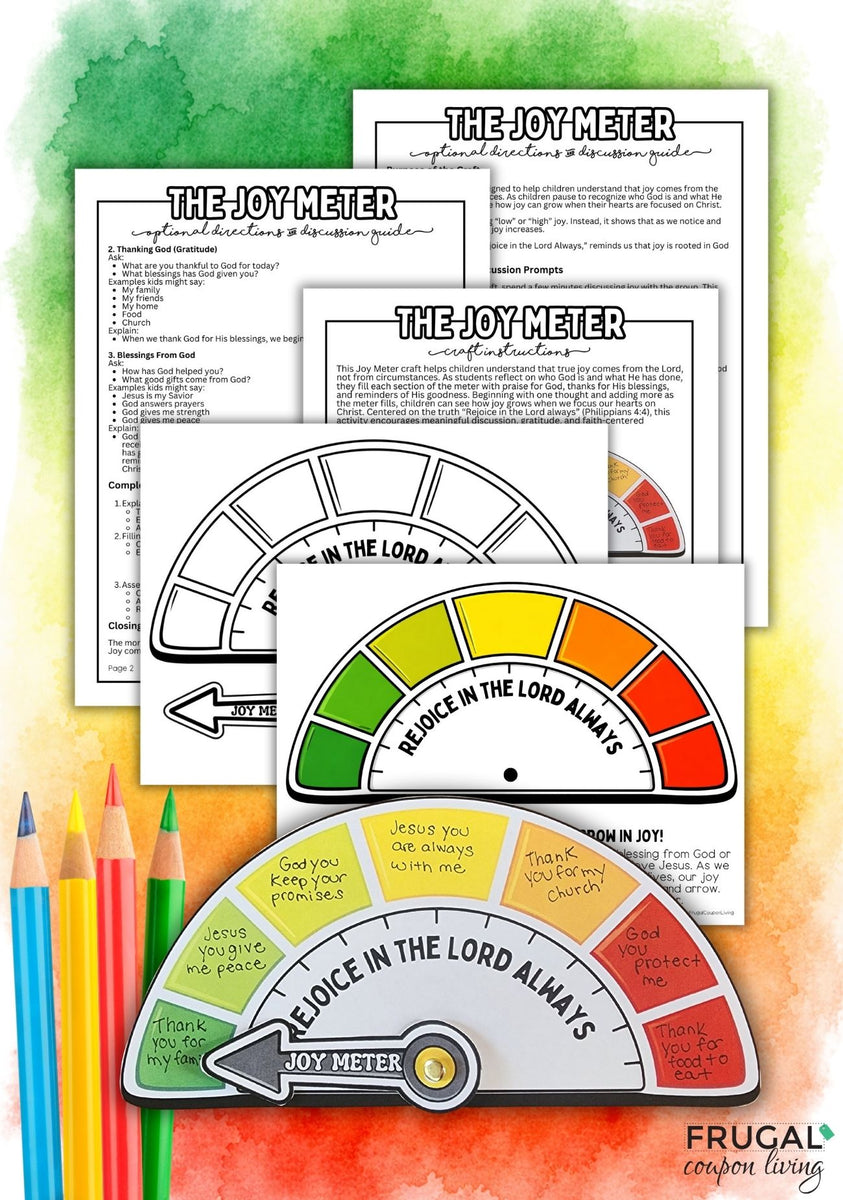 Grow in Joy Meter Bible Craft - Rejoice in the Lord Always! – Frugal ...