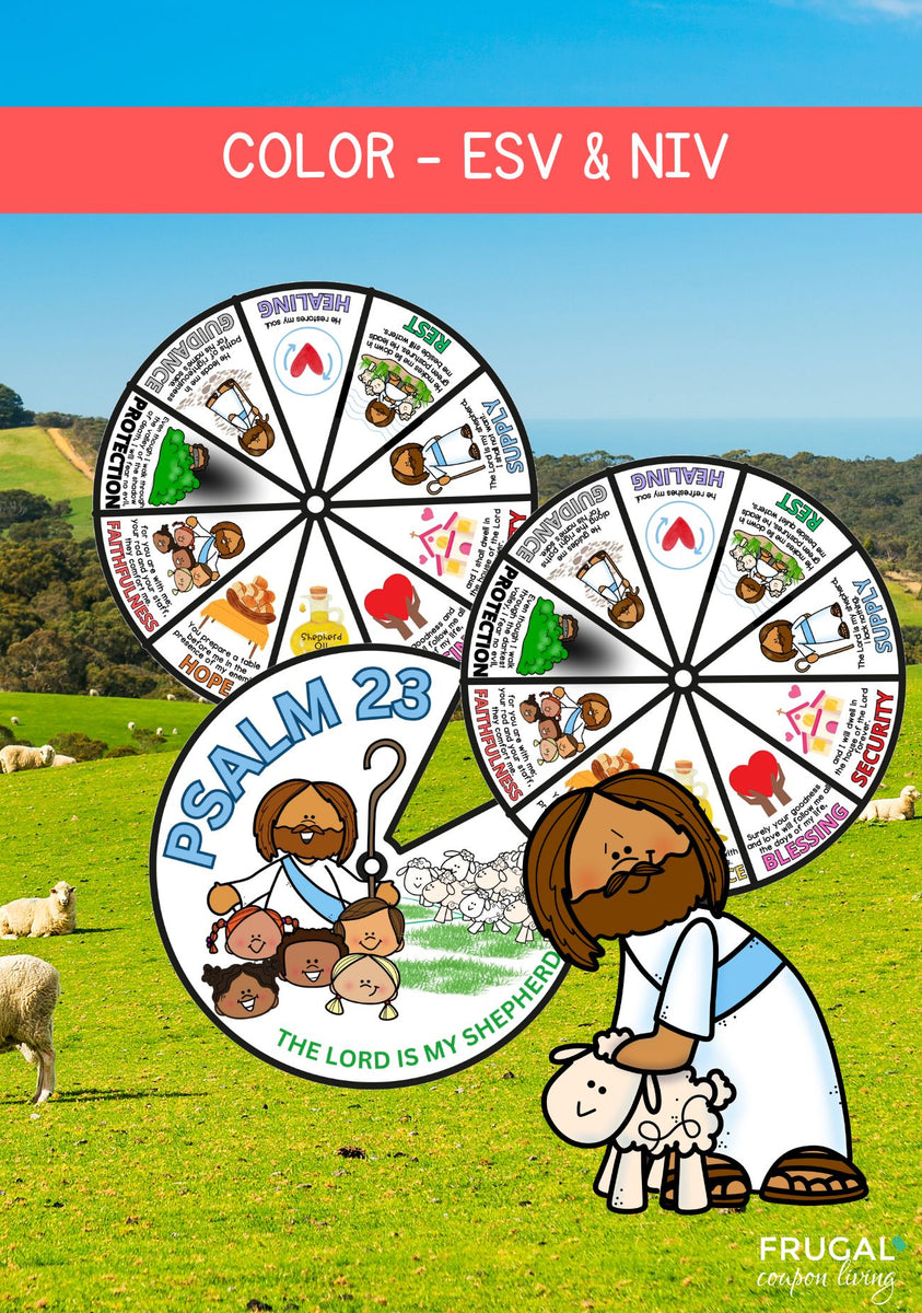 Adorable Psalm 23 Coloring Wheel for Kids – Frugal Coupon Living