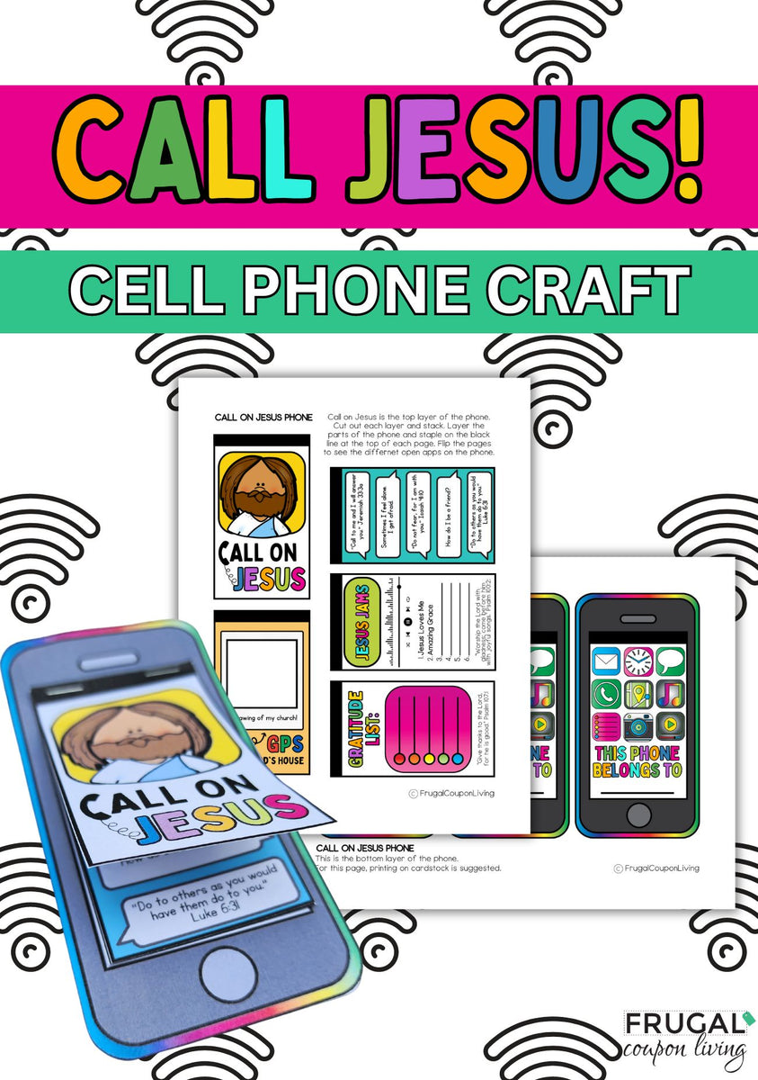 Call on Jesus Cellphone - Printable Flipbook Craft for Kids – Frugal ...