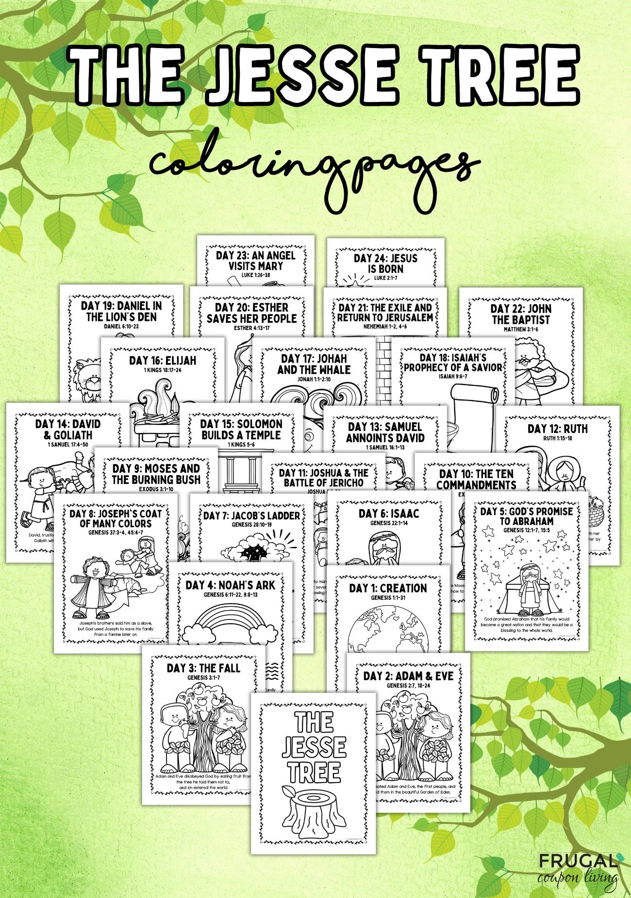 The Jesse Tree Set Ornaments & Coloring Pages for Kids – Frugal Coupon ...