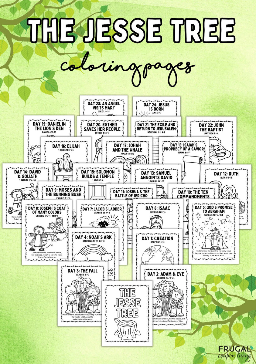 The Jesse Tree Set Ornaments & Coloring Pages for Kids – Frugal Coupon ...